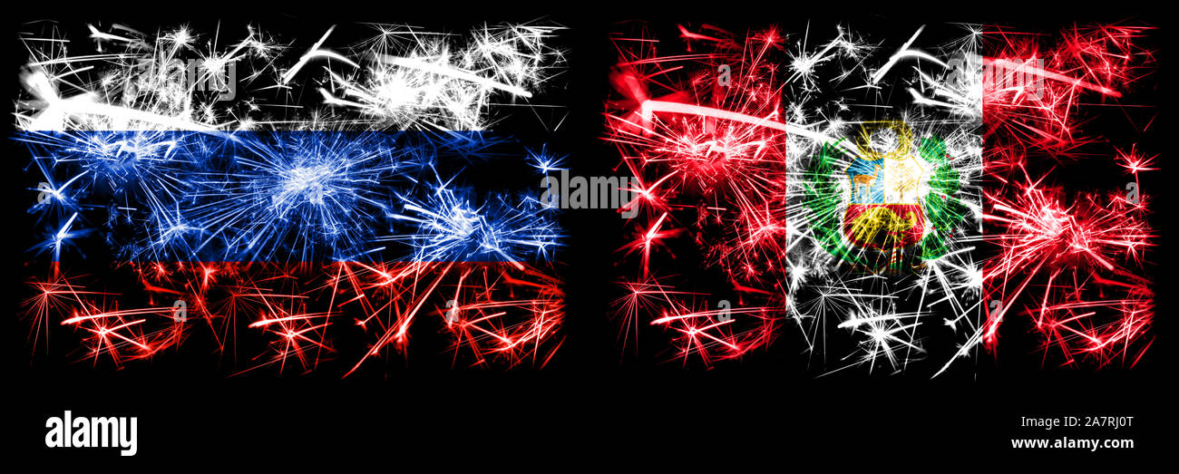 Russia, Russian vs Peru, Peruan New Year celebration sparkling ...