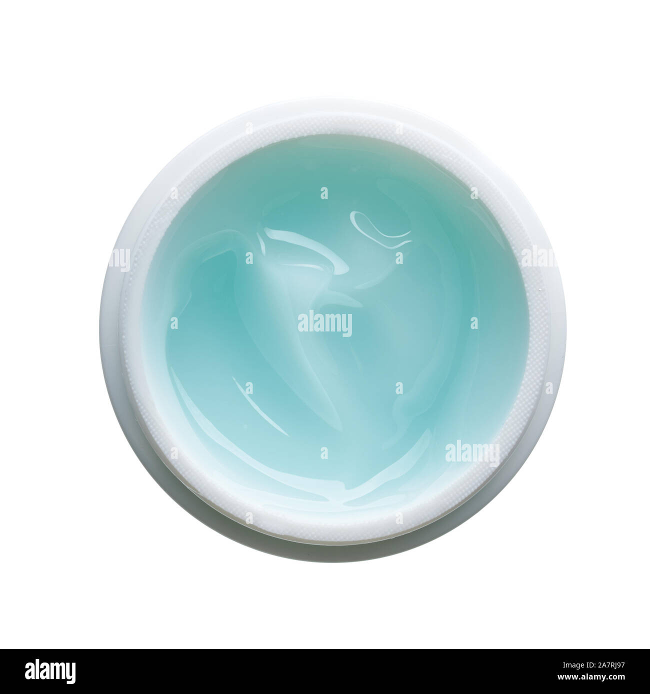 Smears and texture of blue cosmetic gel isolated on white background ...