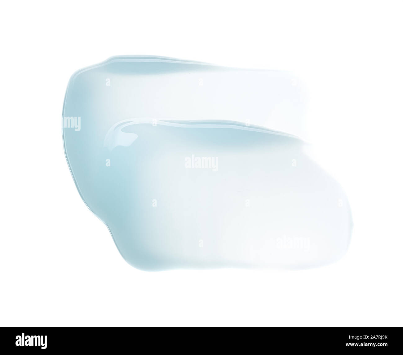 Smears and texture of blue cosmetic gel isolated on white background ...