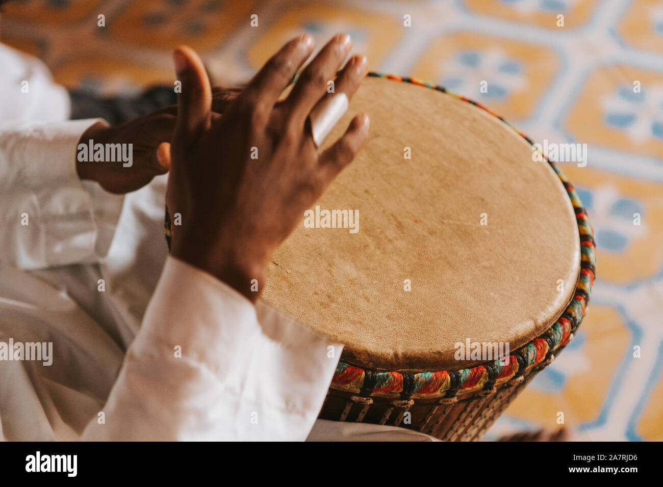African Playing Traditional Hand Drums High Resolution Stock ...