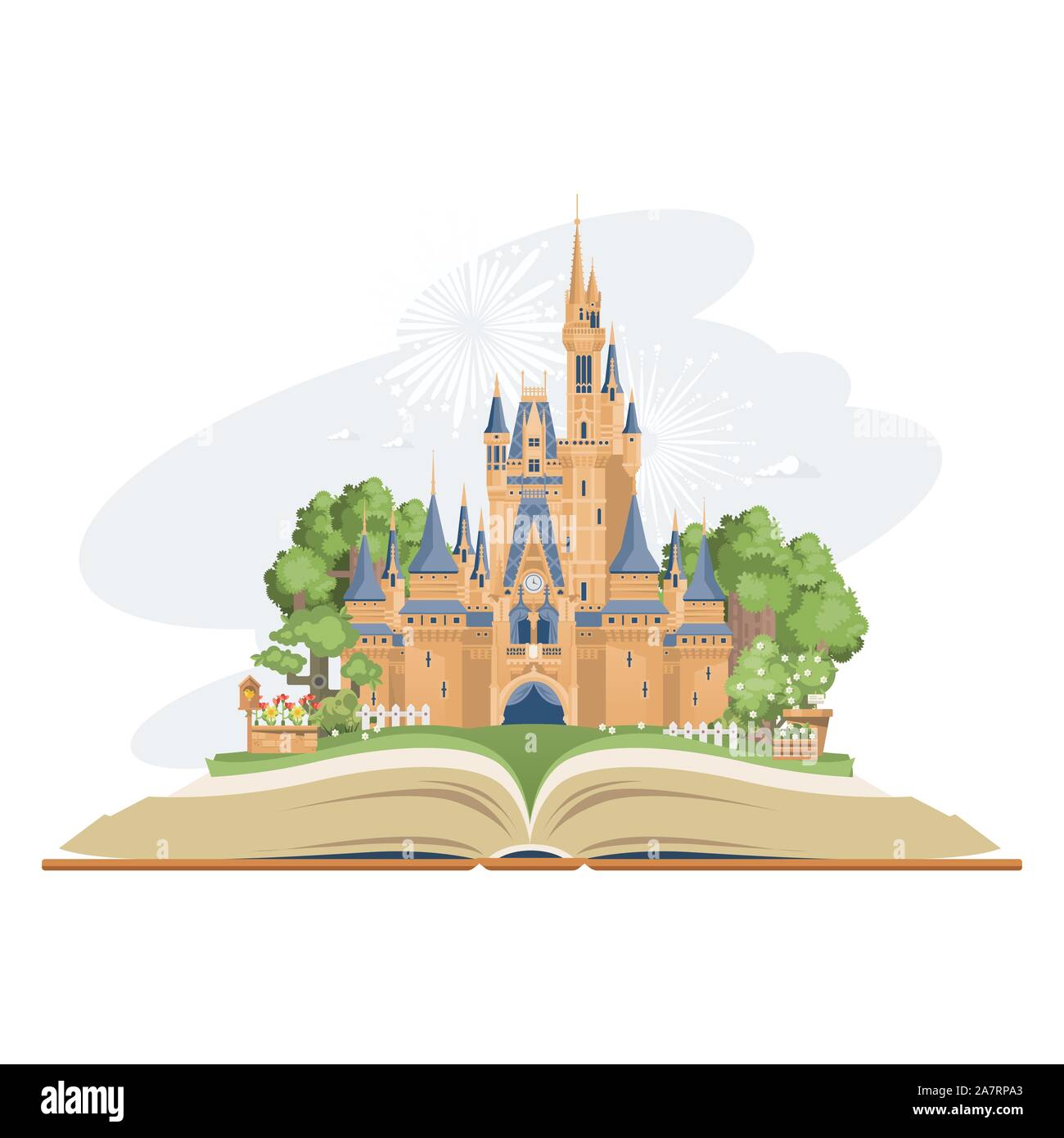 Magic Fairy Tale Princess Castle Landscape High Resolution Stock ...