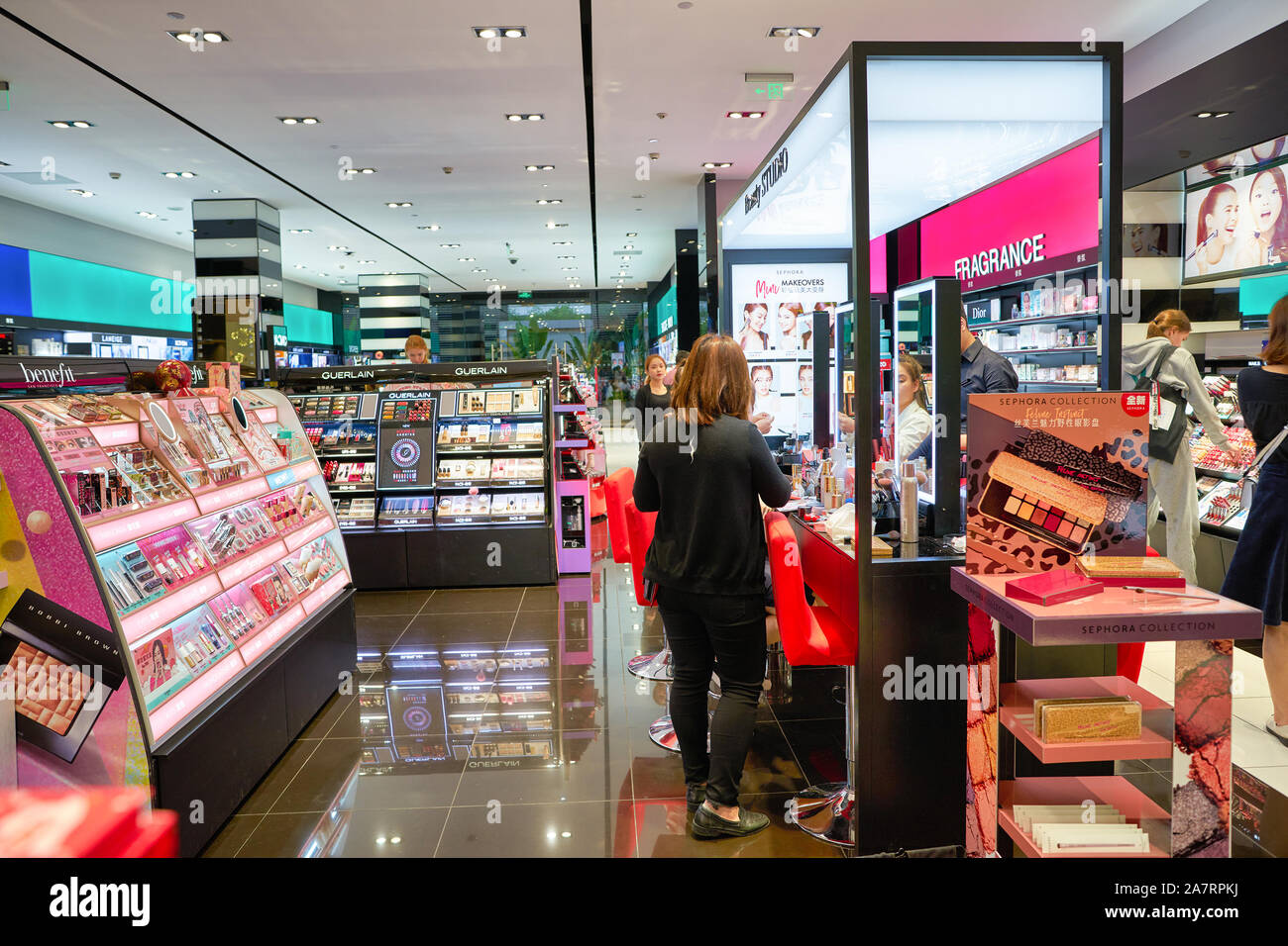 SHENZHEN, CHINA - CIRCA APRIL, 2019: goods on display at Sephora store ...