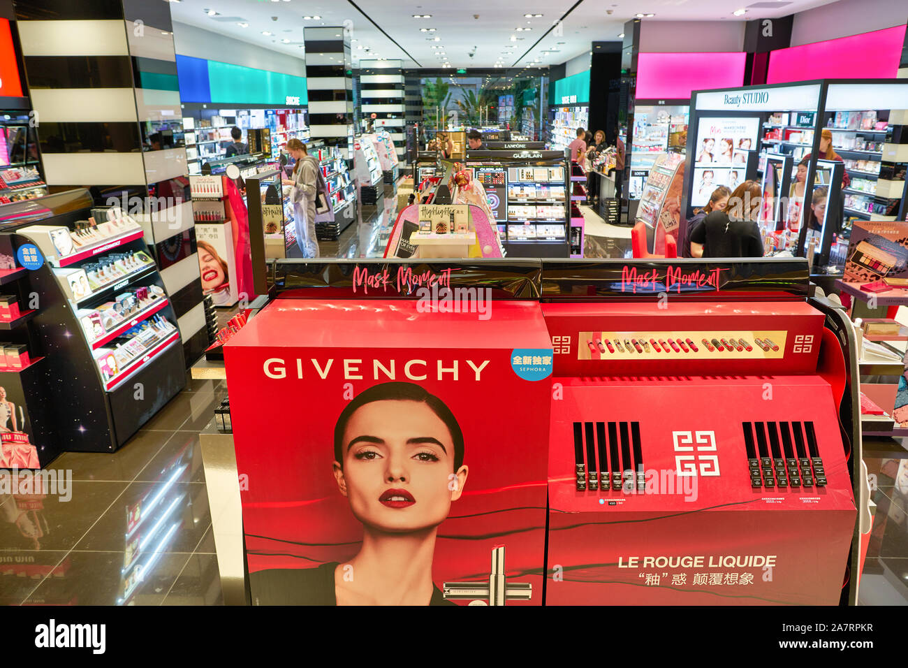 SHENZHEN, CHINA - CIRCA APRIL, 2019: goods on display at Sephora store ...