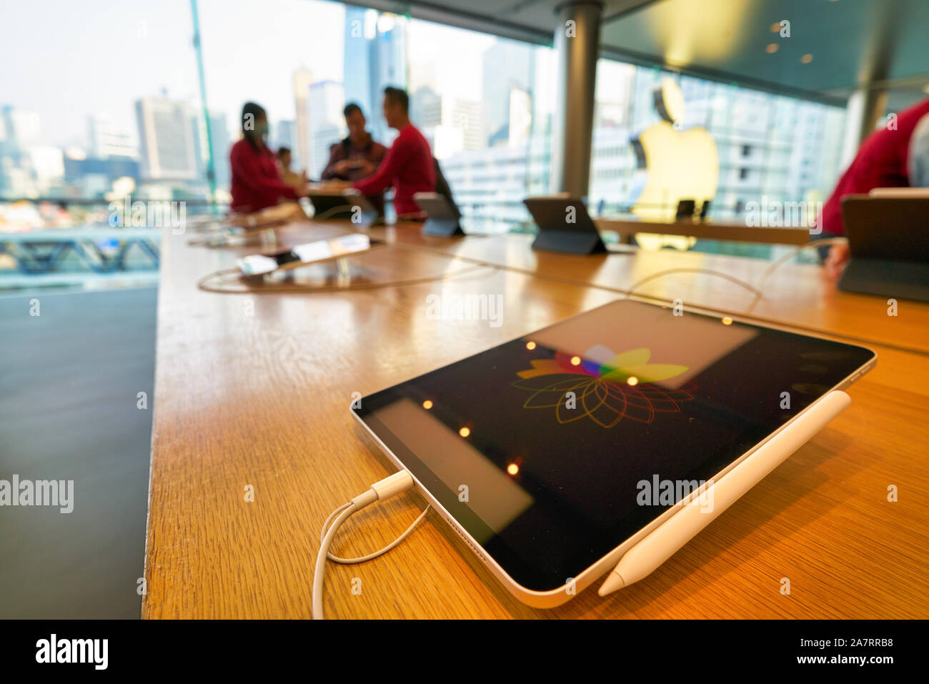 HONG KONG, CHINA - CIRCA JANUARY, 2019: iPad on display at Apple store ...