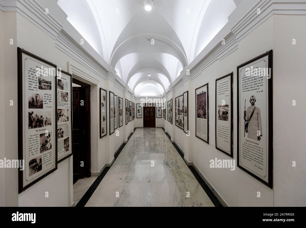 Photo exhibition about Mahatma Gandhi at the Birla House where he was ...
