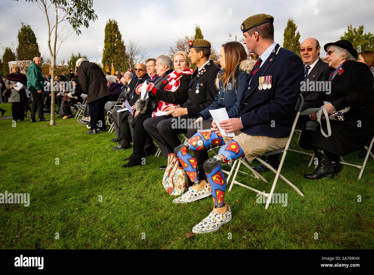 Veterans and family members during a service at the official opening of ...