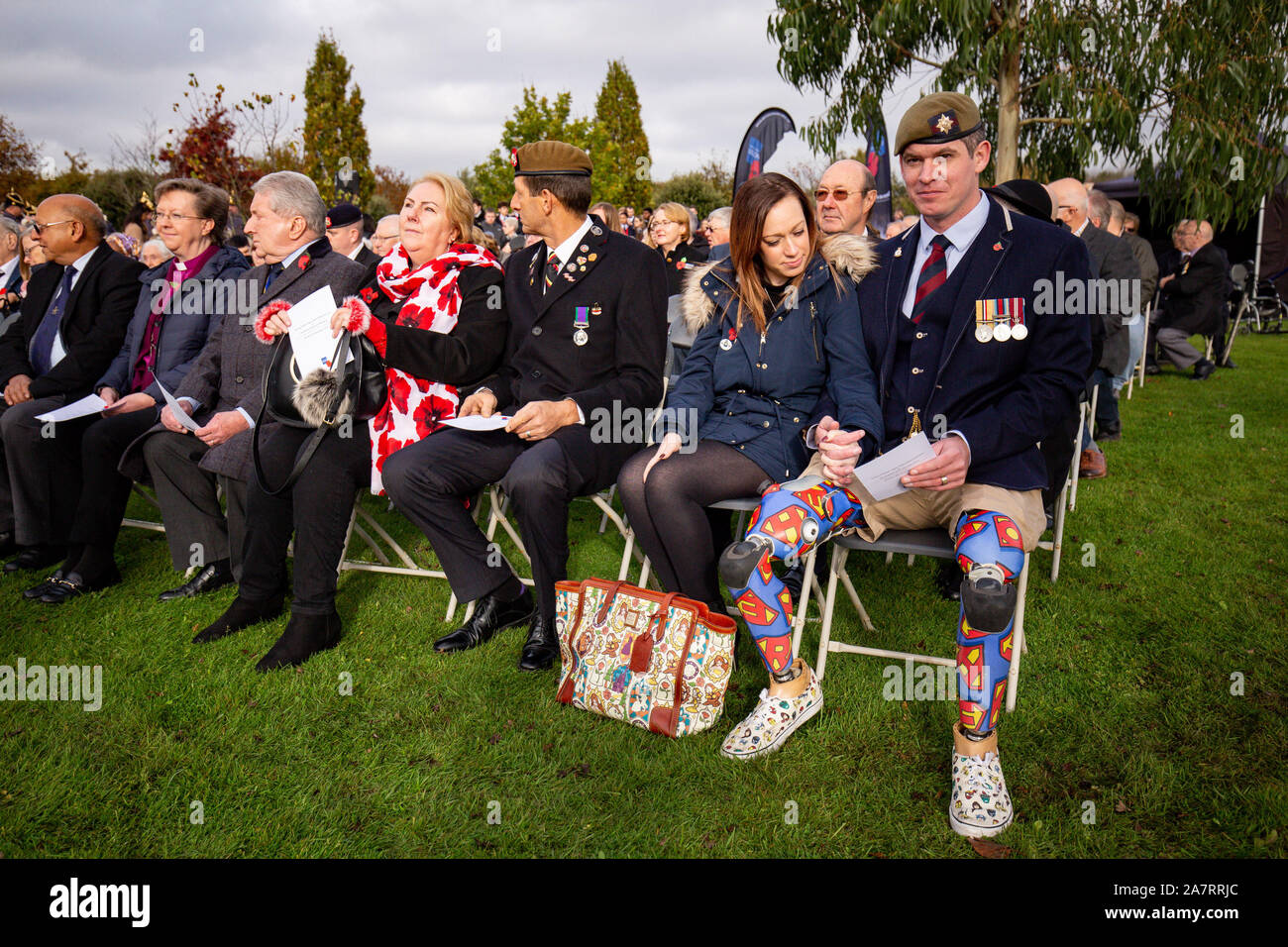 Veterans and family members during a service at the official opening of ...