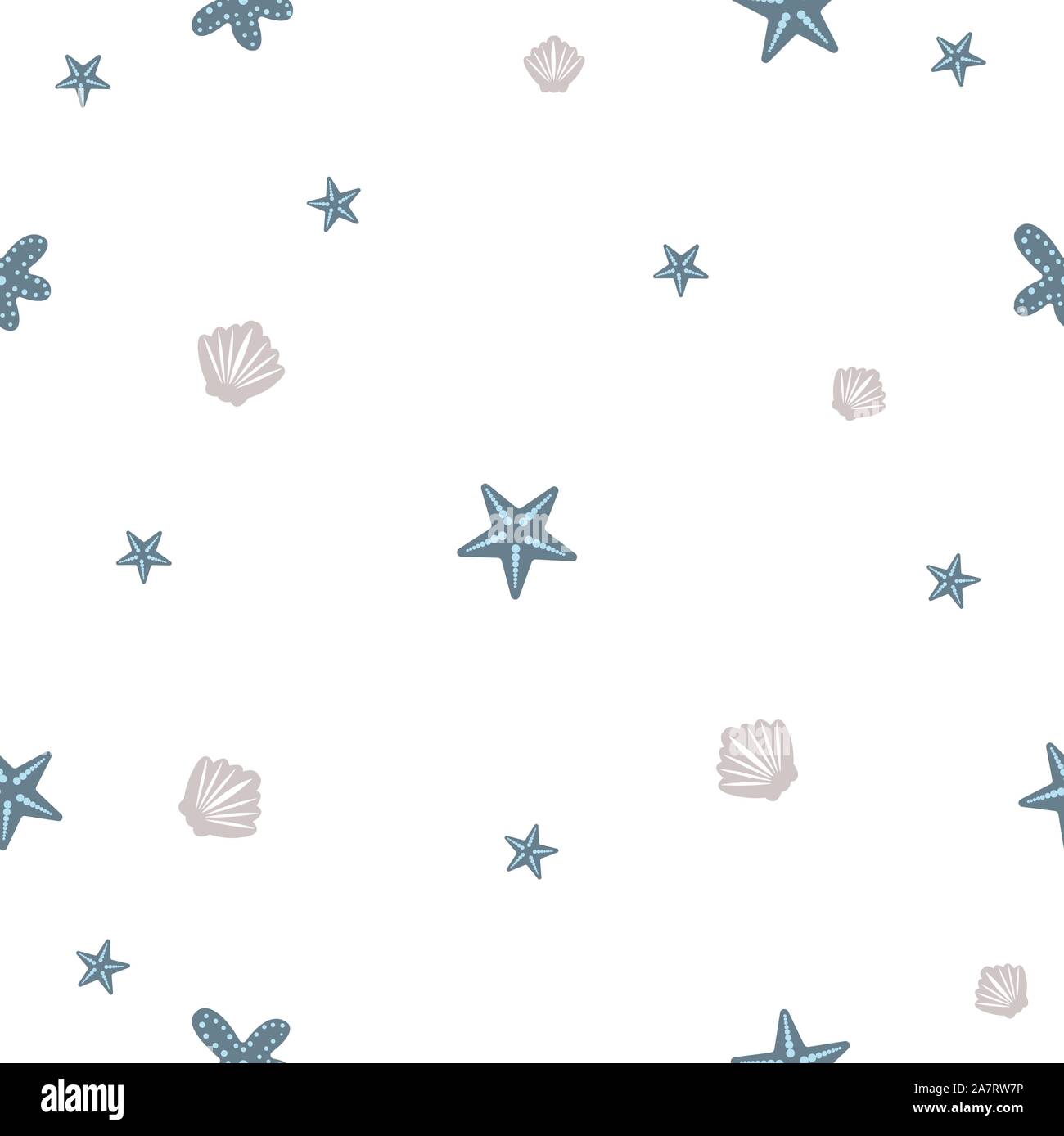 Seamless pattern with seashell. Repeating background. Vector ...