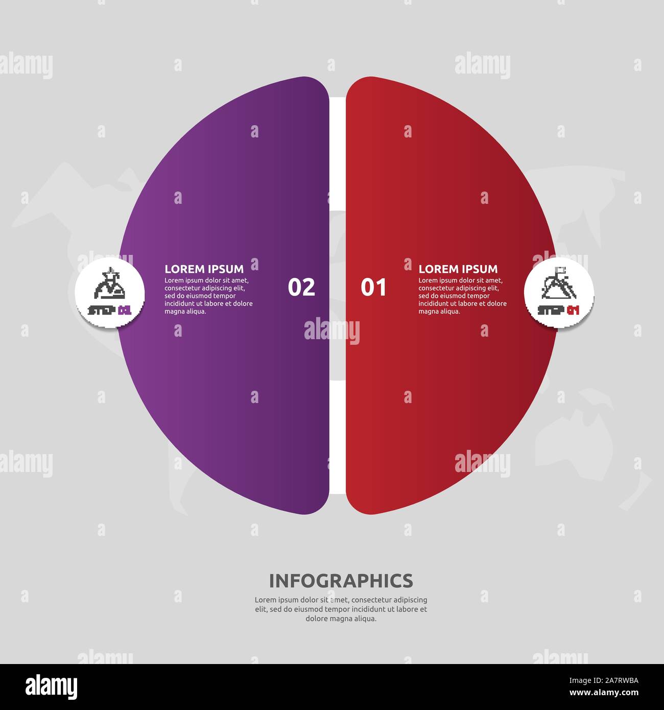 Vector flat template circle and sector infographics. Business concept ...