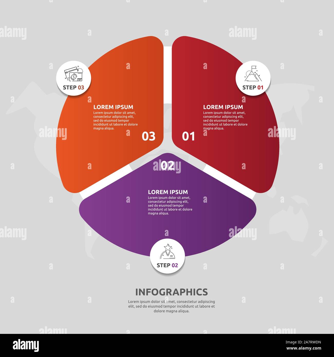 Vector flat template circle and sector infographics. Business concept ...