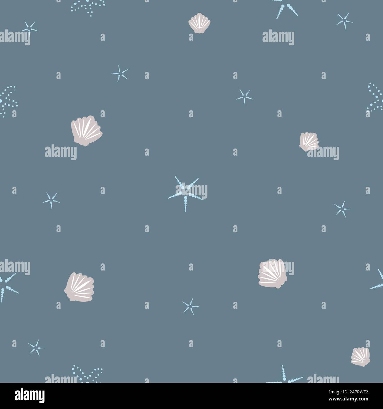 Seamless pattern with seashell. Repeating background. Vector ...