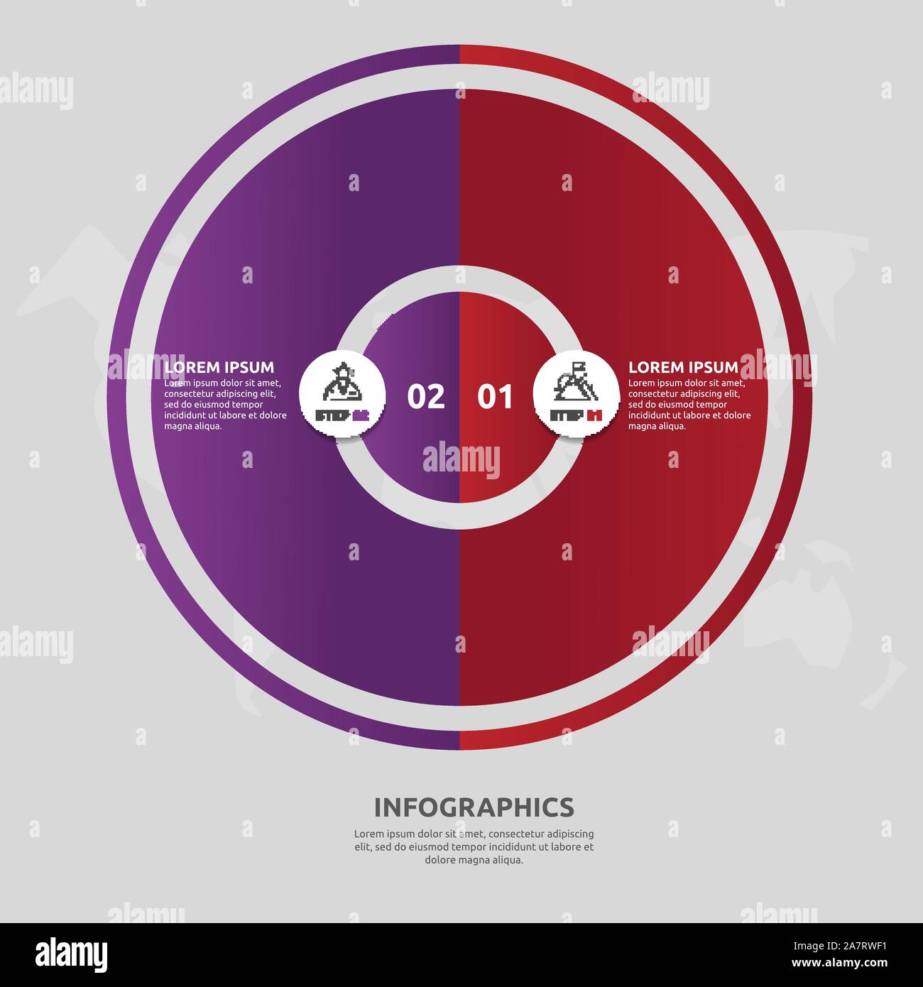 Vector flat template circle and sector infographics. Business concept ...