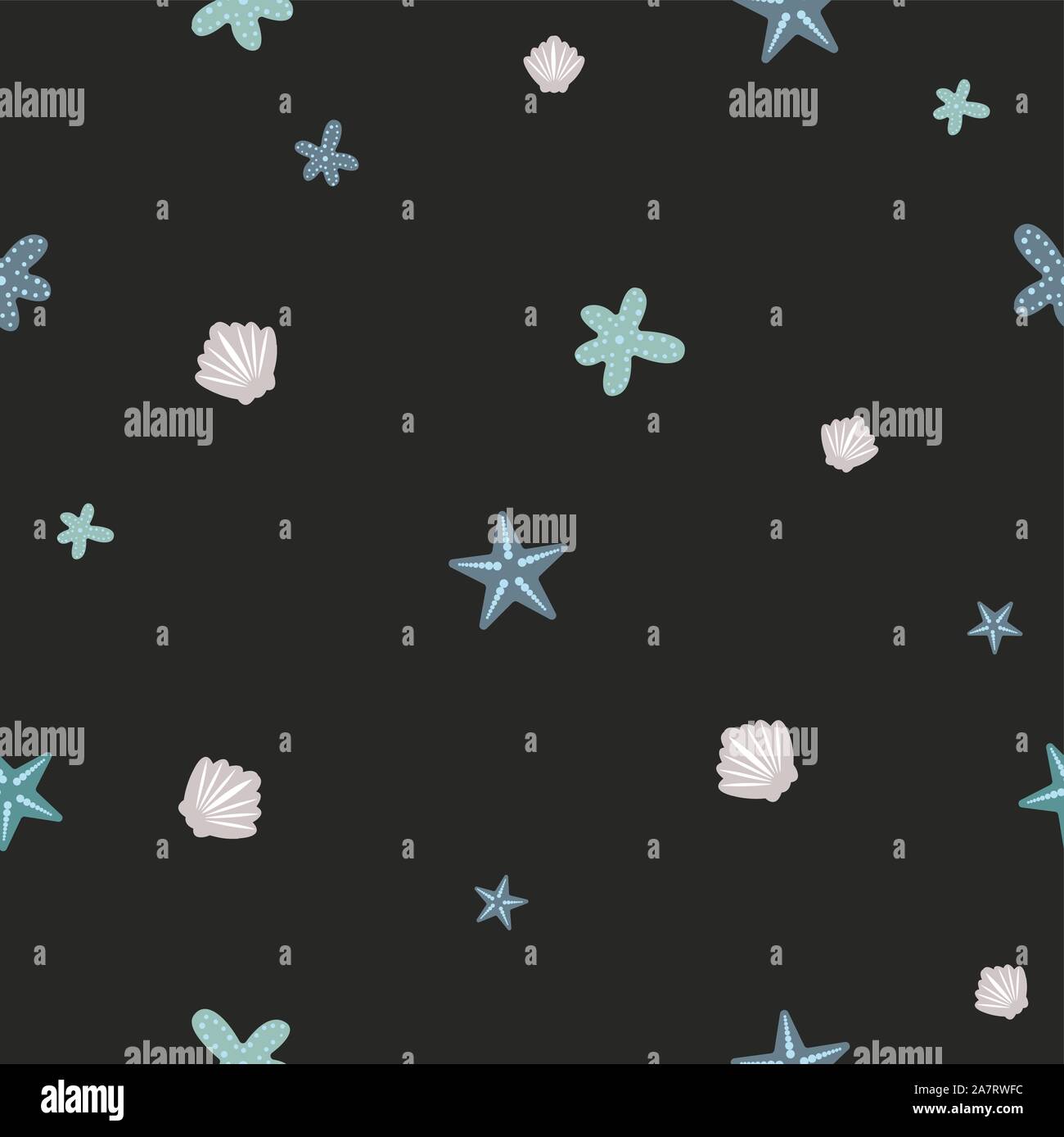 Seamless pattern with seashell. Repeating background. Vector ...