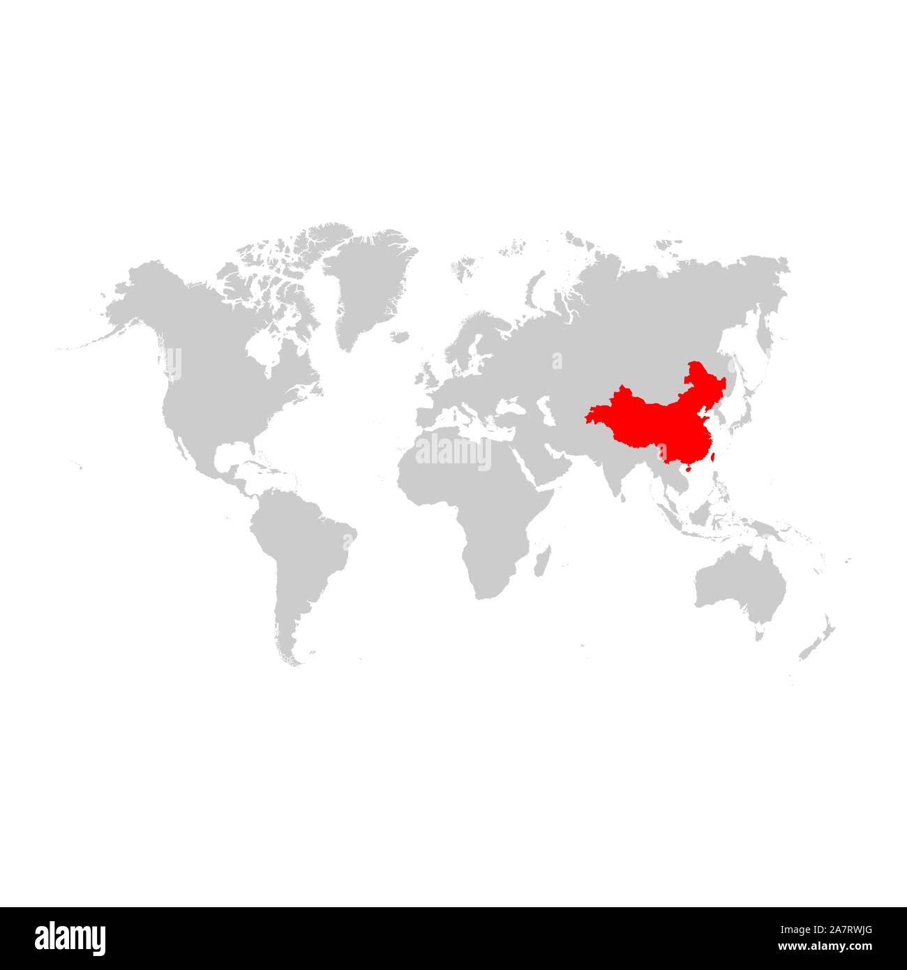 China on world map Stock Vector Image & Art - Alamy
