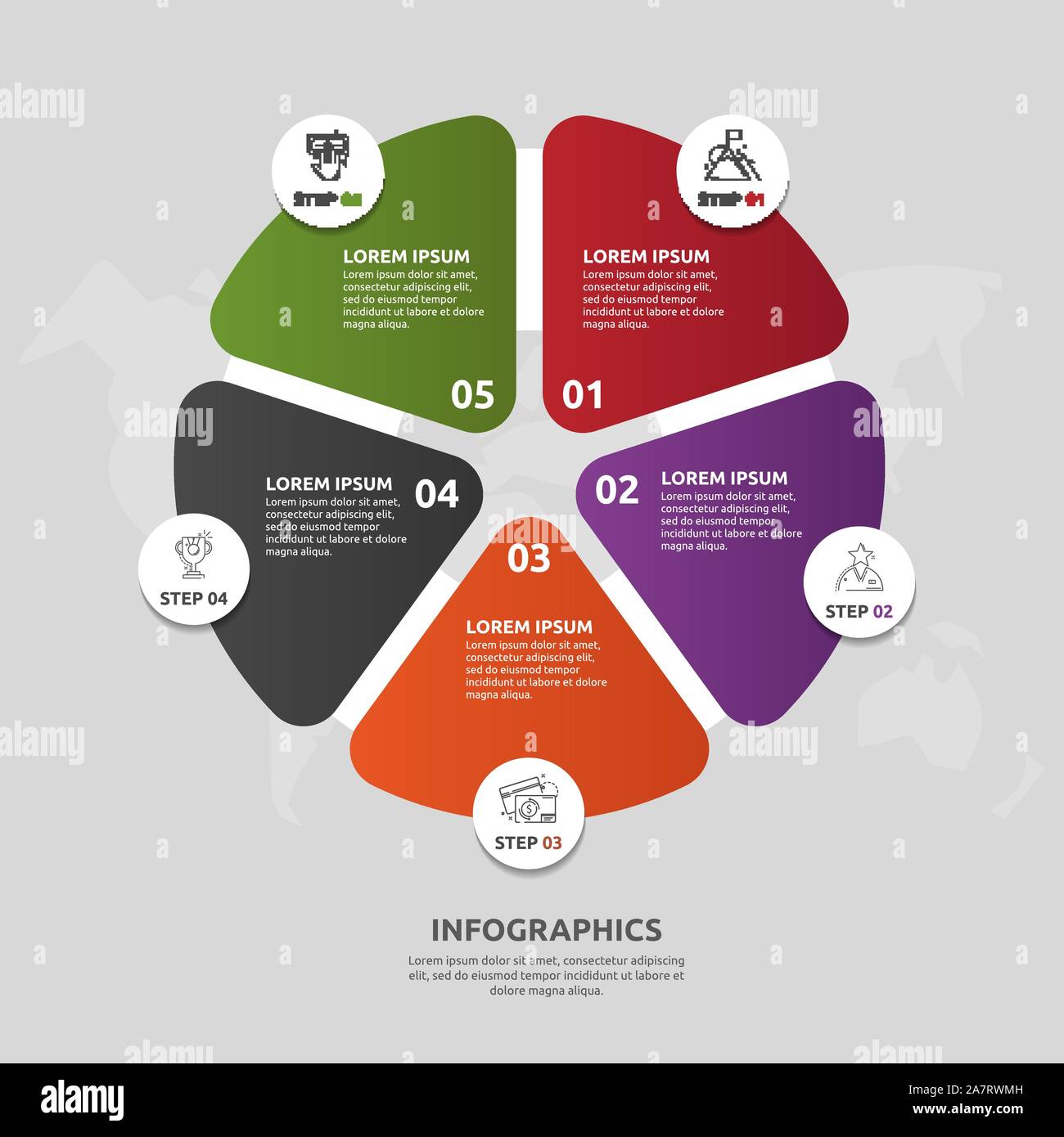 Vector flat template circle and sector infographics. Business concept ...