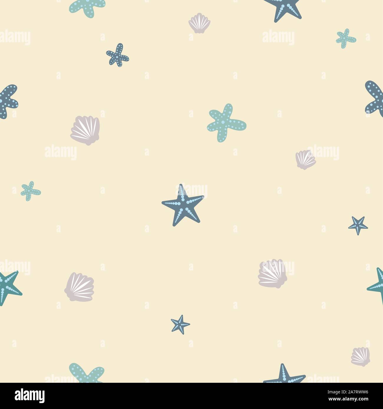 Seamless pattern with seashell. Repeating background. Vector ...