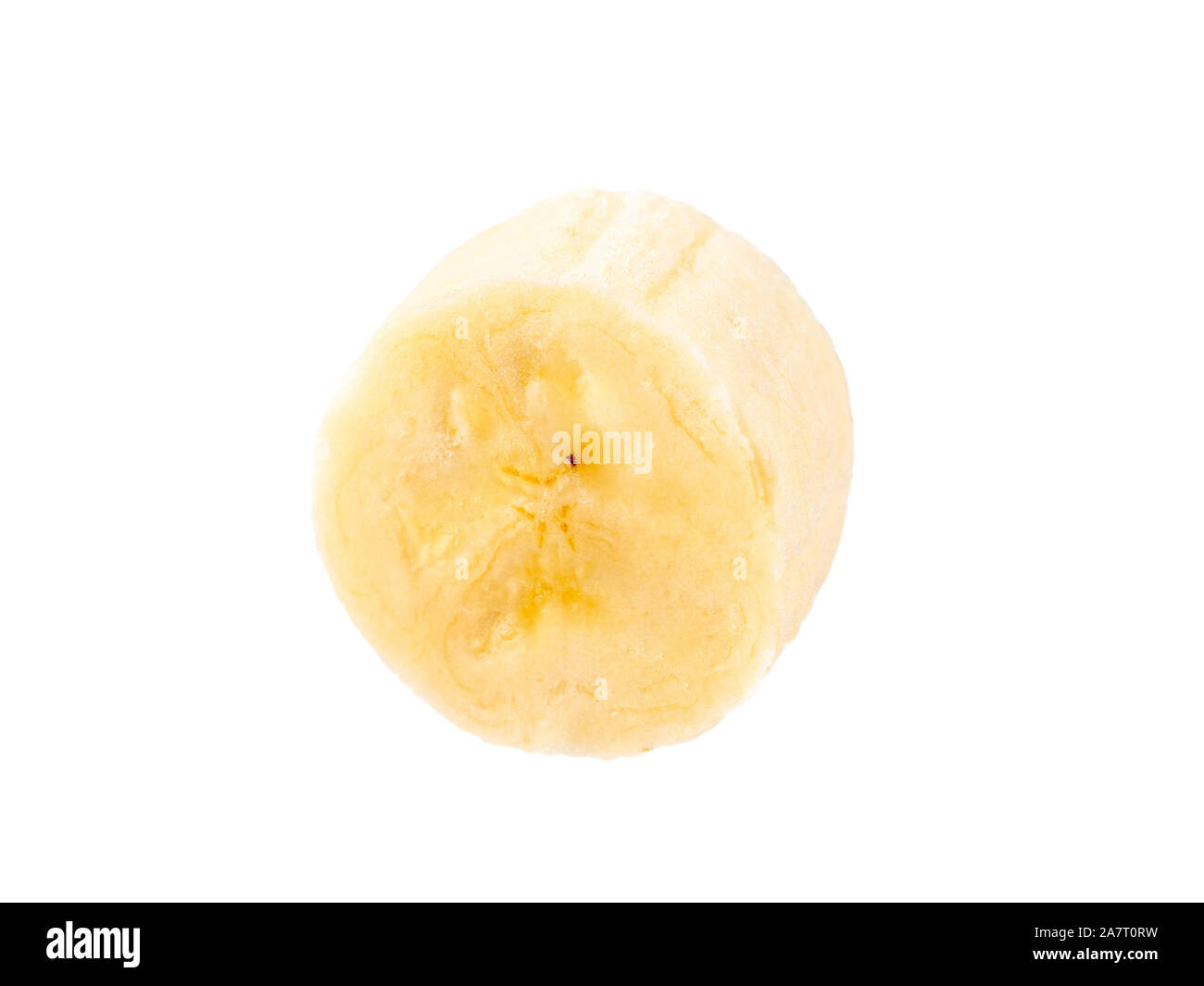 One banana slice, isolated on white background with clipping path ...