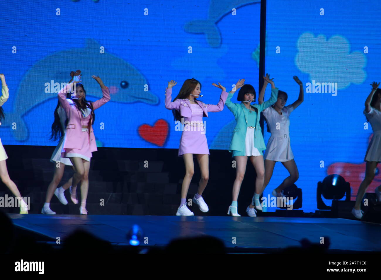 Members of South Korean girl group GFriend perform during the 2019 ...