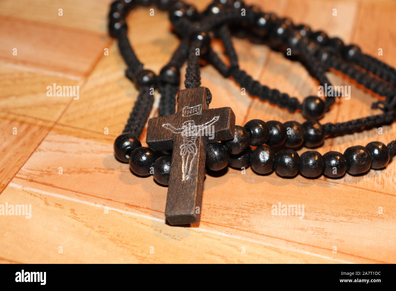 Wooden Cross Neckless Stock Photo - Alamy