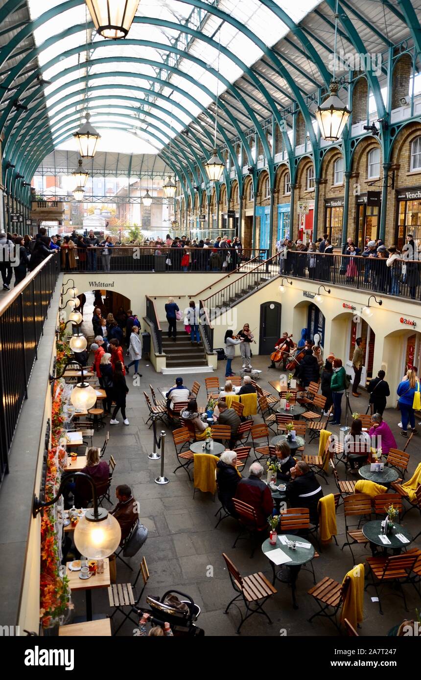 Retail shops, stores and cafes inside Covent Garden Market, London ...
