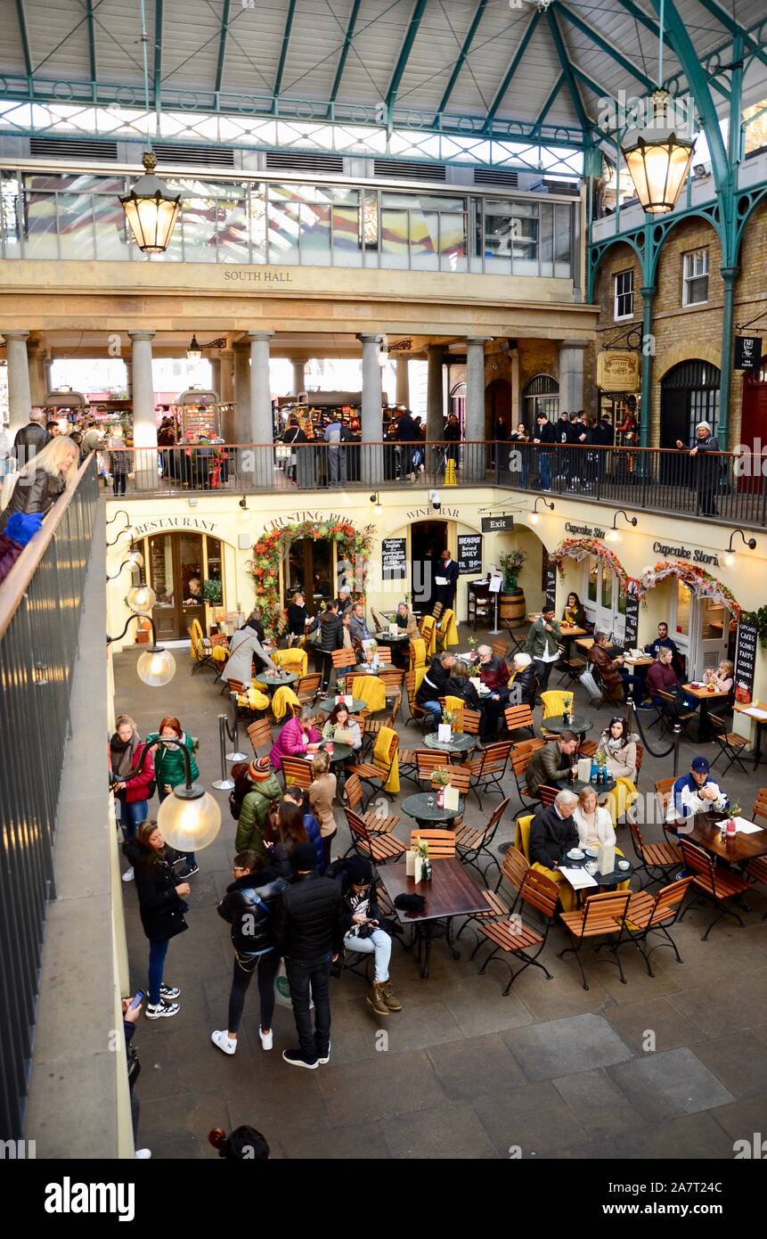Retail shops, stores and cafes inside Covent Garden Market, London ...