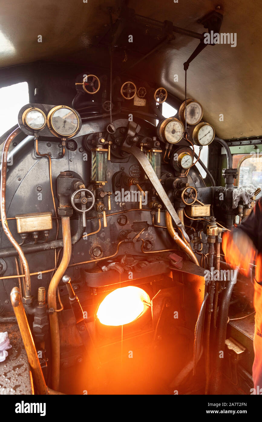 Steam Engine Drivers Room Stock Photo - Alamy