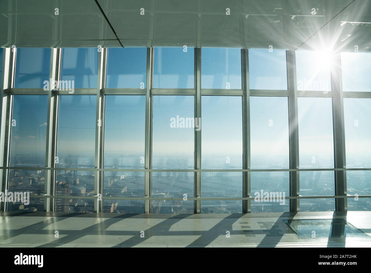 Inside Glass Office Building