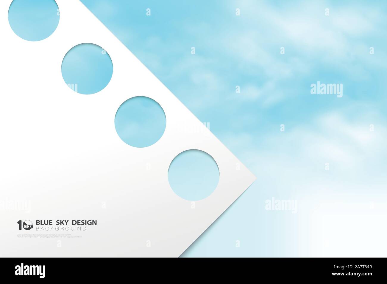 Abstract blue sky template with white paper for texting background ...