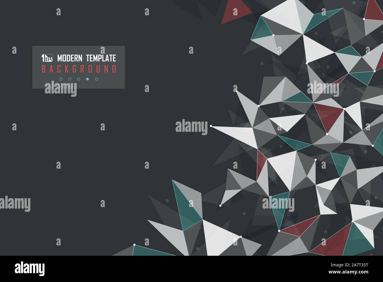 Abstract triangle technology green red design of modern tech design ...