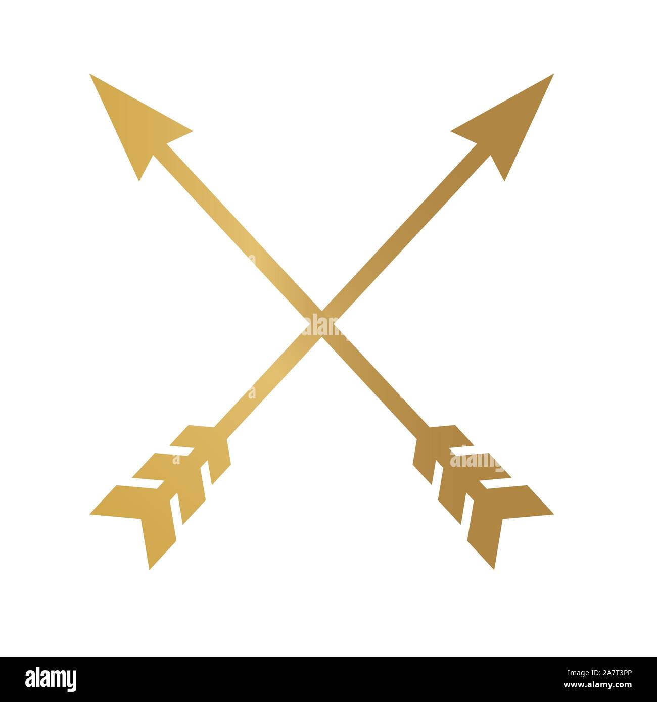 crossed, golden bow arrows icon- vector illustration Stock Vector Image ...