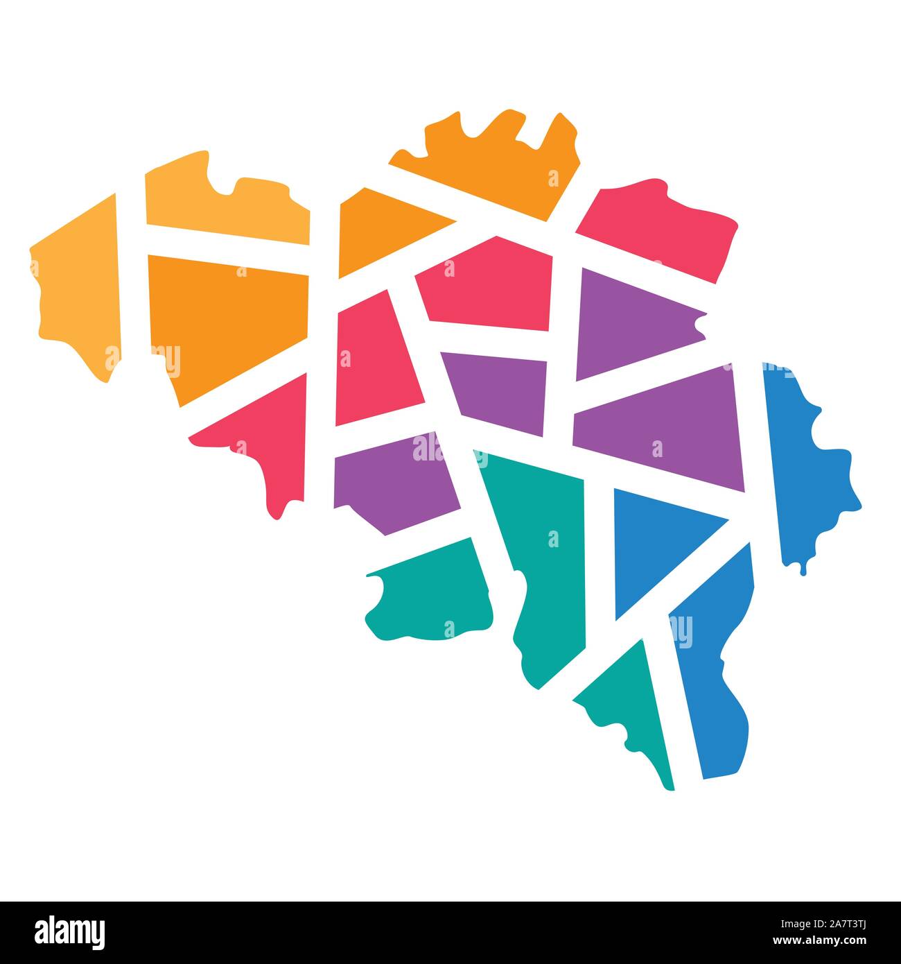 colorful geometric Belgium map- vector illustration Stock Vector Image ...