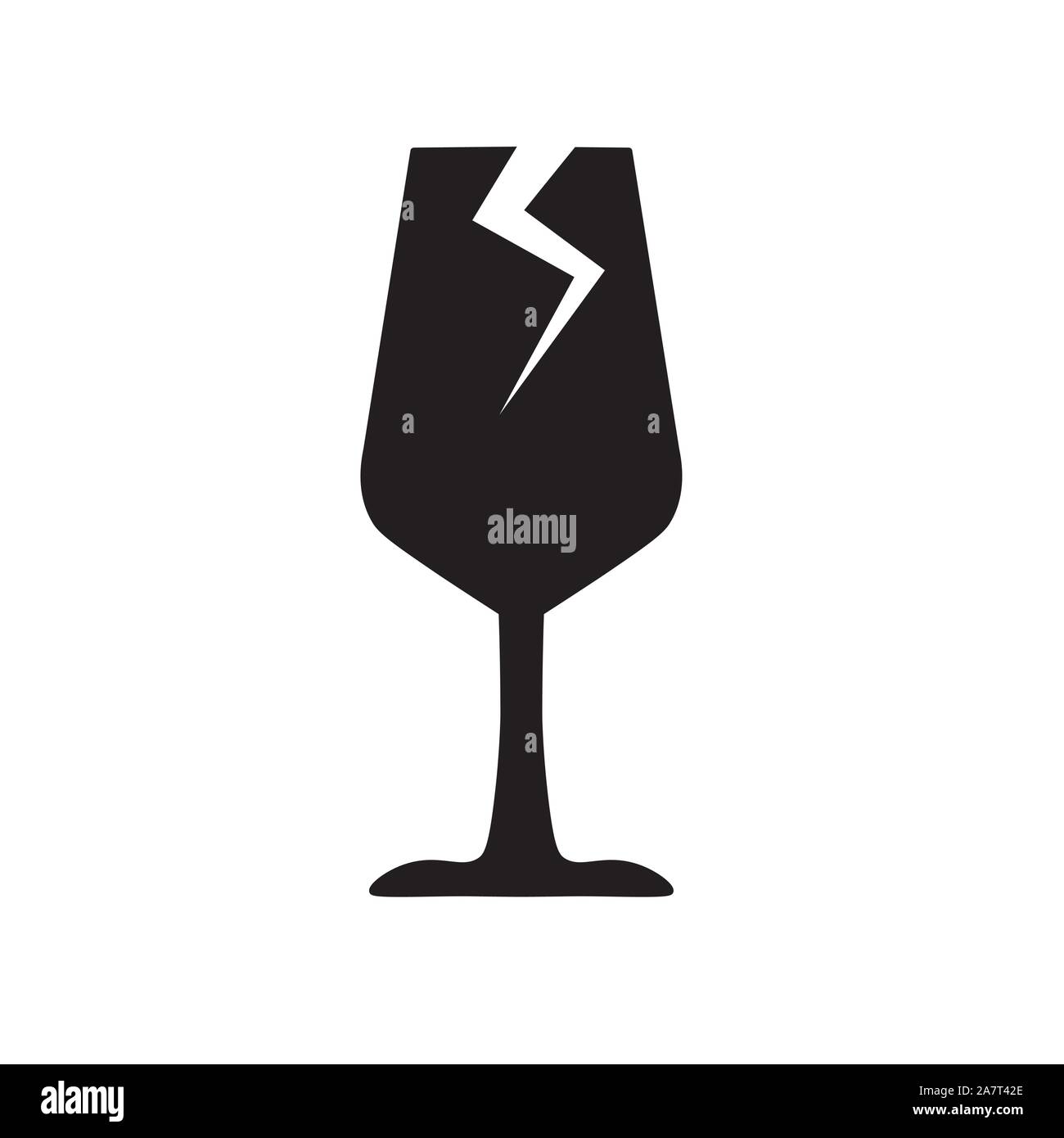 broken wine glass icon- vector illustration Stock Vector Image & Art ...