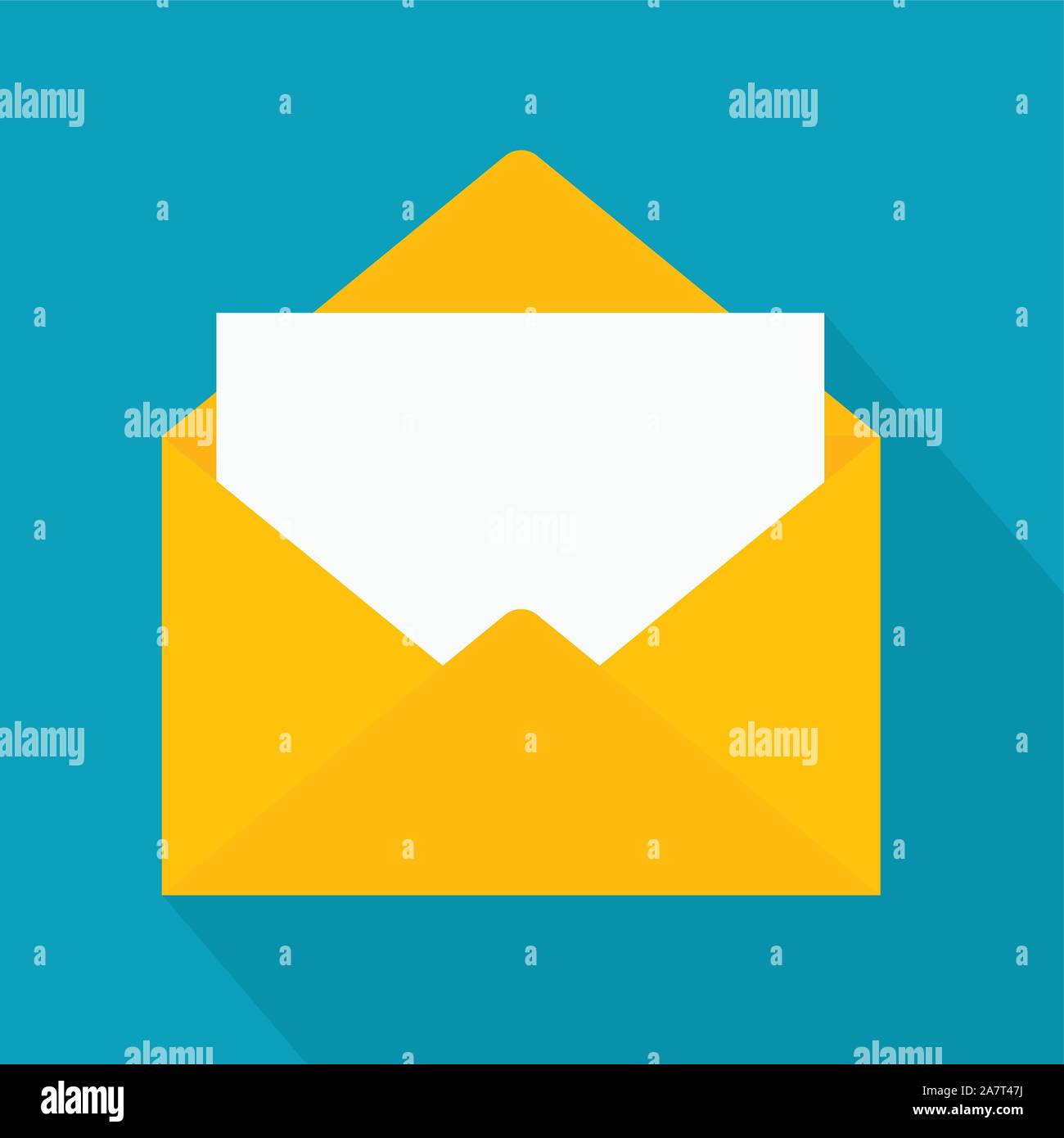 yellow open envelope icon- vector illustration Stock Vector Image & Art ...