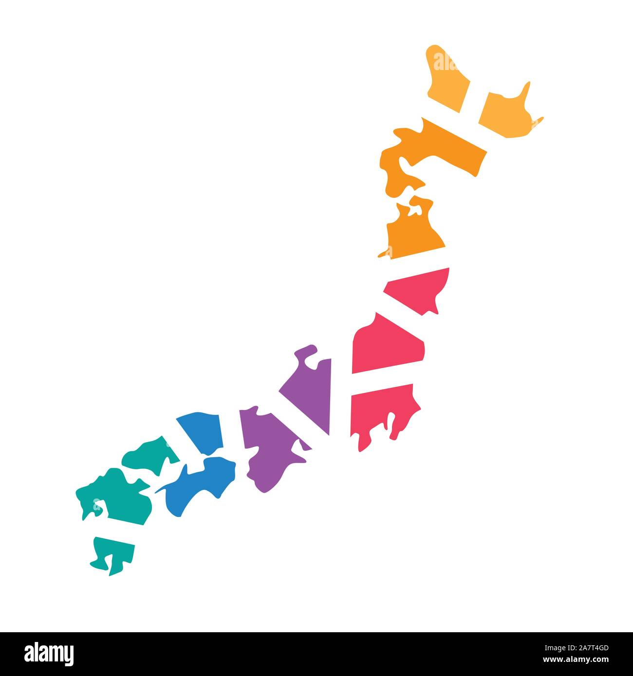 colorful geometric Japan map- vector illustration Stock Vector Image ...