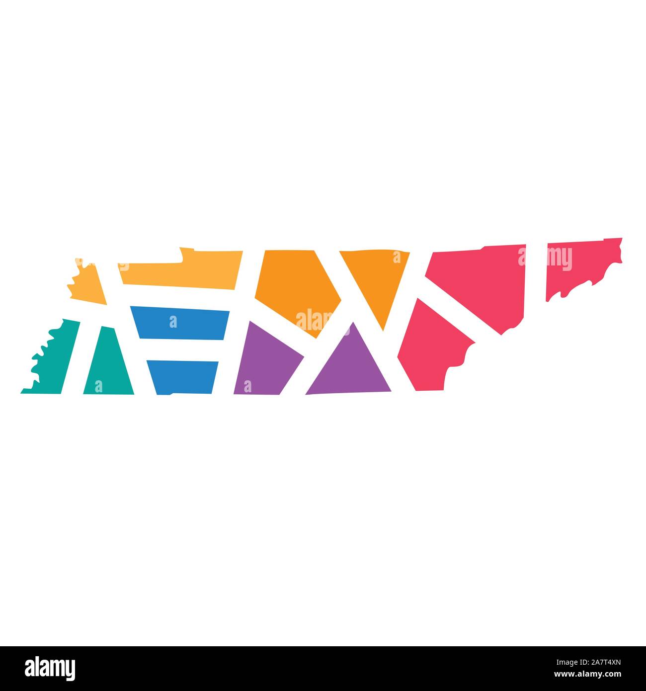 colorful geometric Tennessee map- vector illustration Stock Vector ...