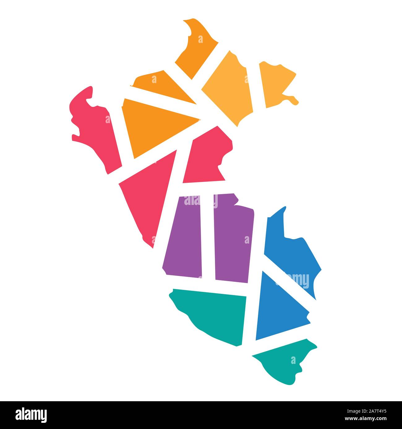 colorful geometric Peru map- vector illustration Stock Vector Image ...