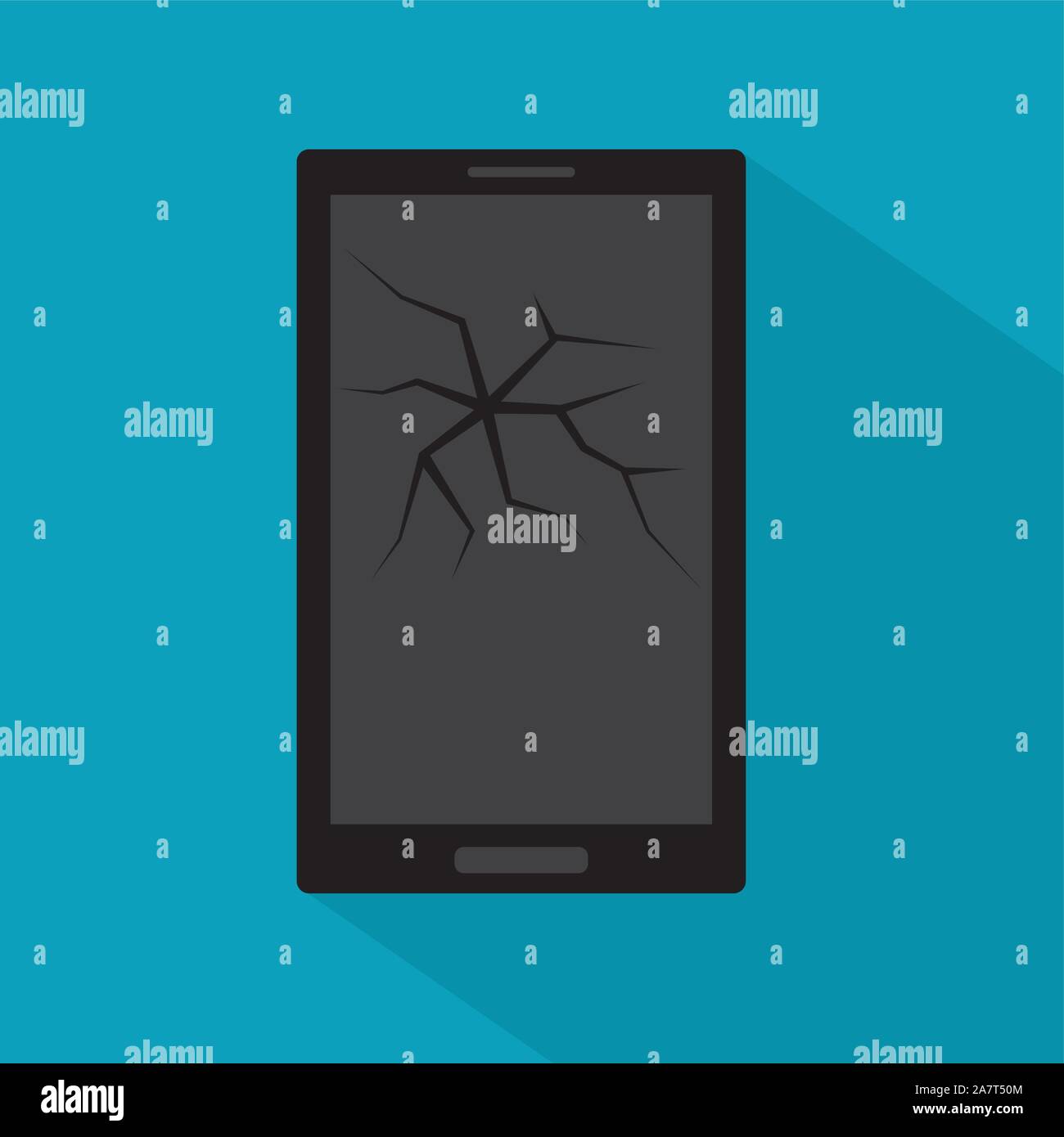 smartphone with broken screen- vector illustration Stock Vector Image ...