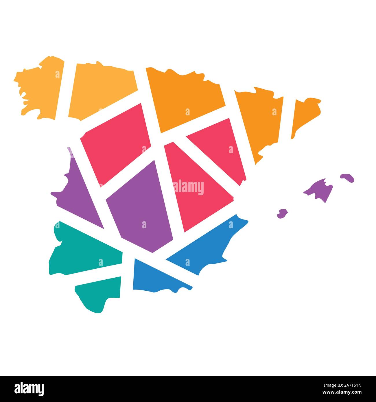 colorful geometric Spain map- vector illustration Stock Vector Image ...