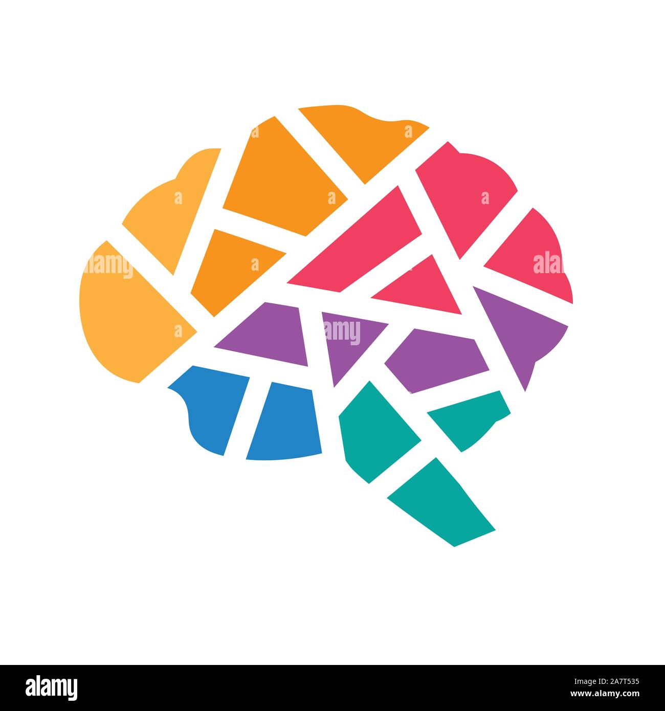 colorful geometric human brain icon - vector illustration Stock Vector ...
