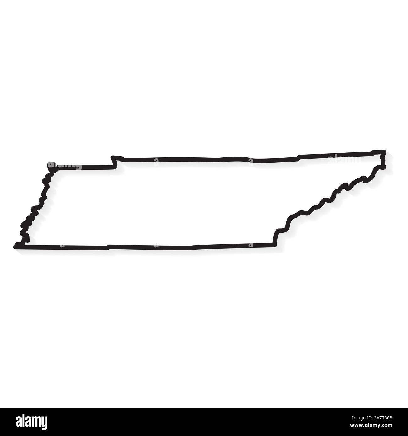 black outline of Tennessee map- vector illustration Stock Vector Image ...