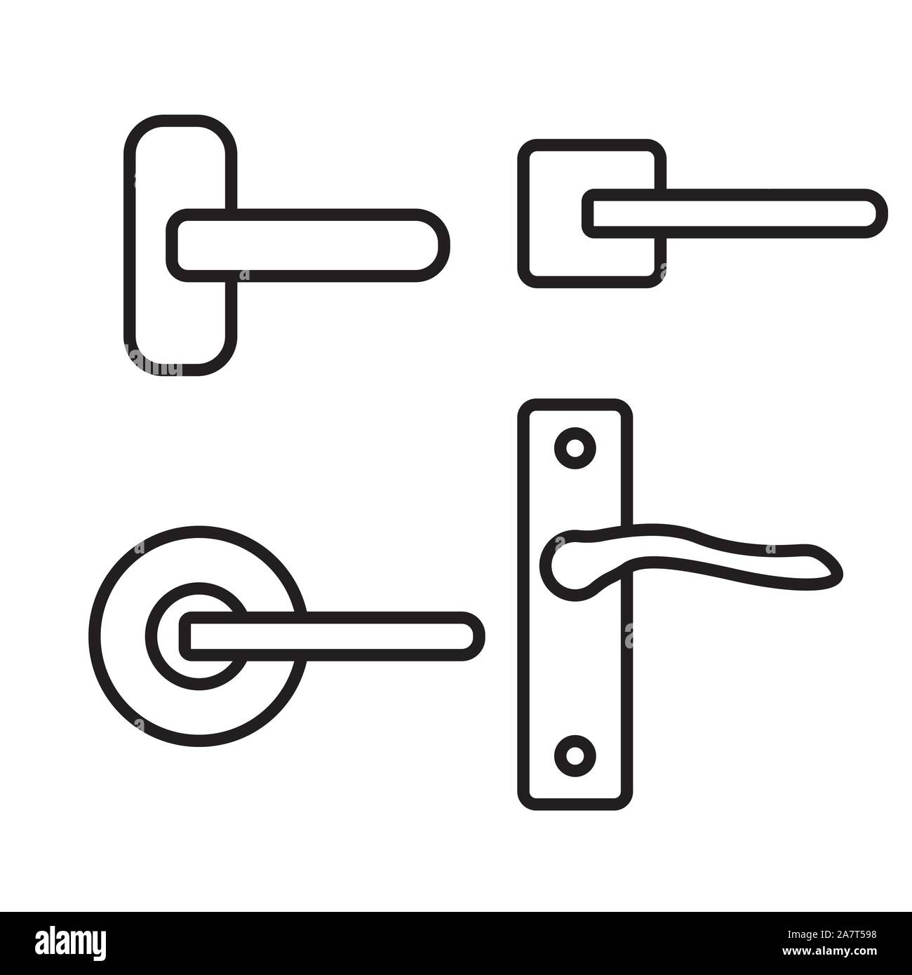 set of door handle icon- vector illustration Stock Vector Image & Art ...