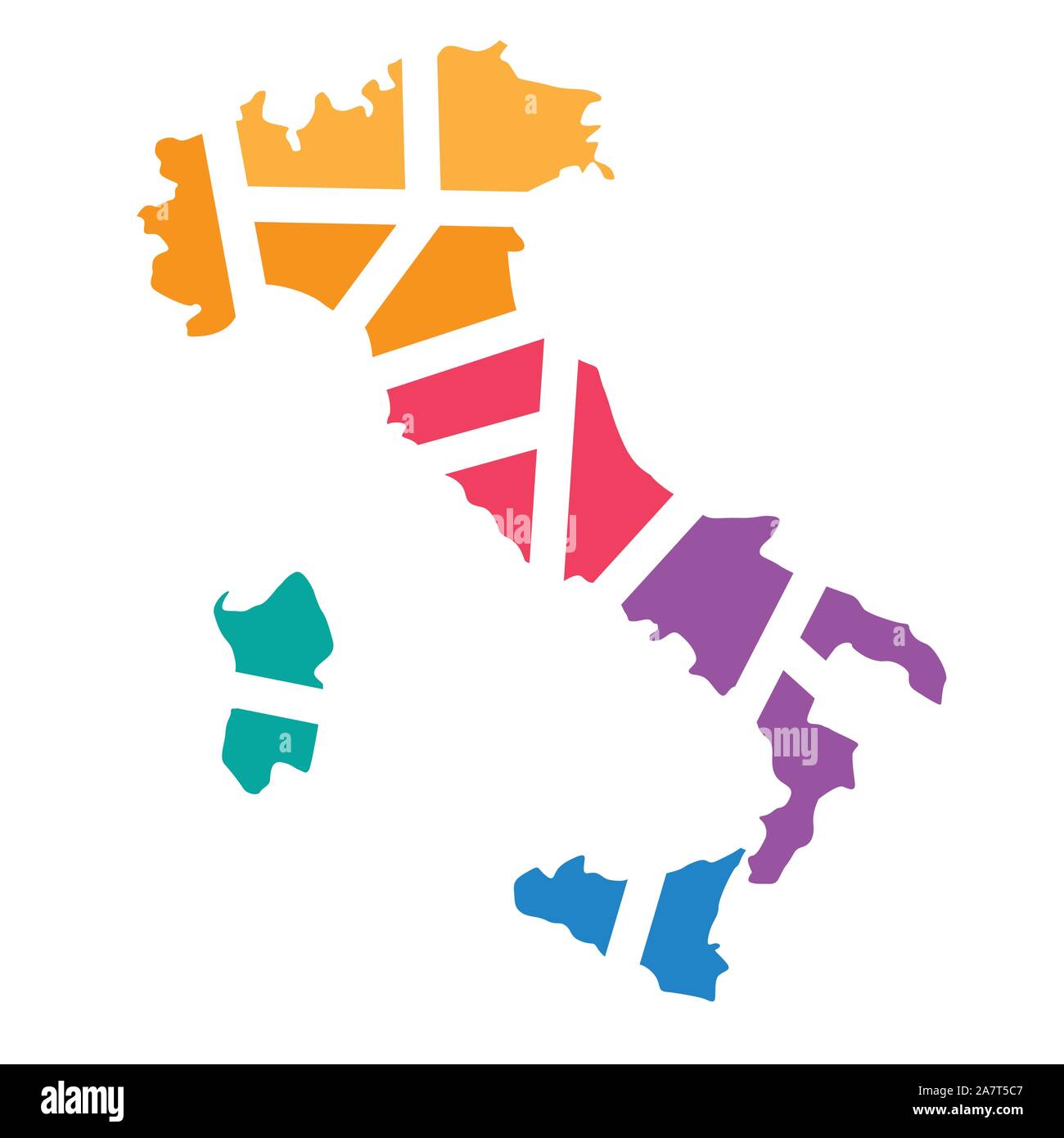 colorful geometric Italy map - vector illustration Stock Vector Image ...