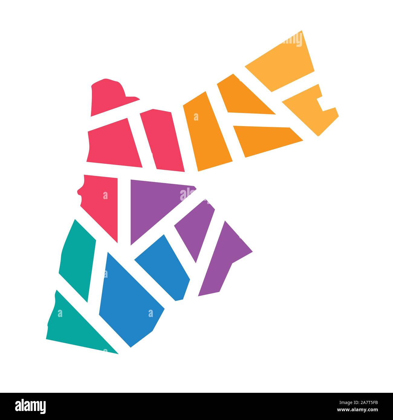 colorful geometric Jordan map- vector illustration Stock Vector Image ...