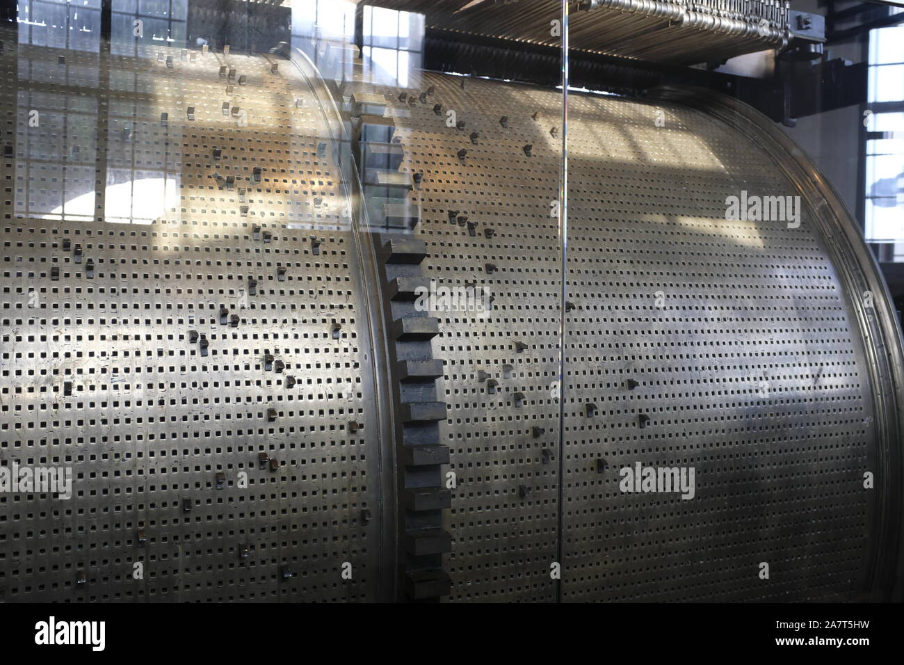 Carillon mechanism of the Belfort Tower in Bruges, Belgium Stock Photo ...