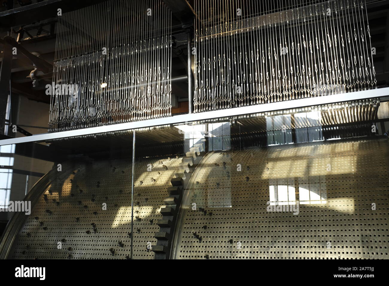 Carillon mechanism of the Belfort Tower in Bruges, Belgium Stock Photo ...