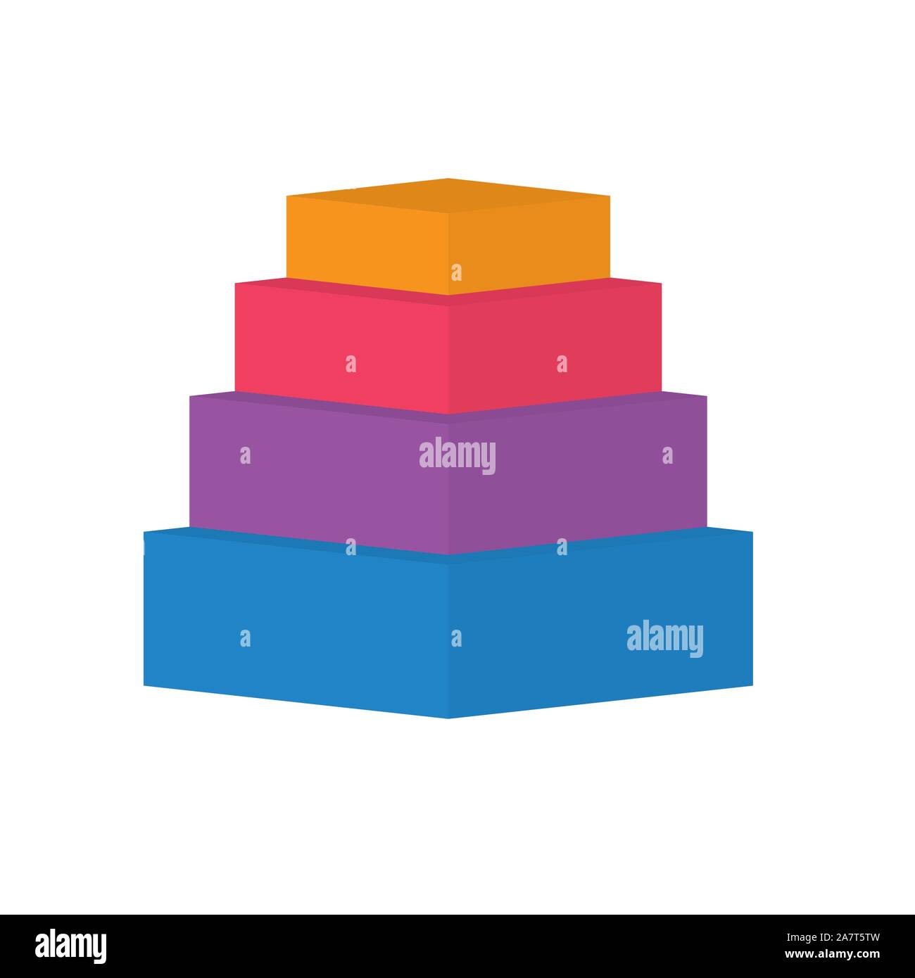 colorful level pyramid chart icon- vector illustration Stock Vector ...