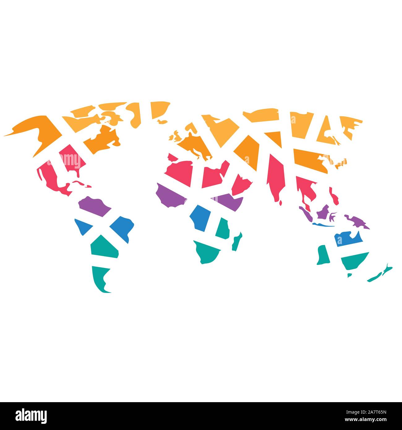 abstract colorful geometric world map- vector illustration Stock Vector ...