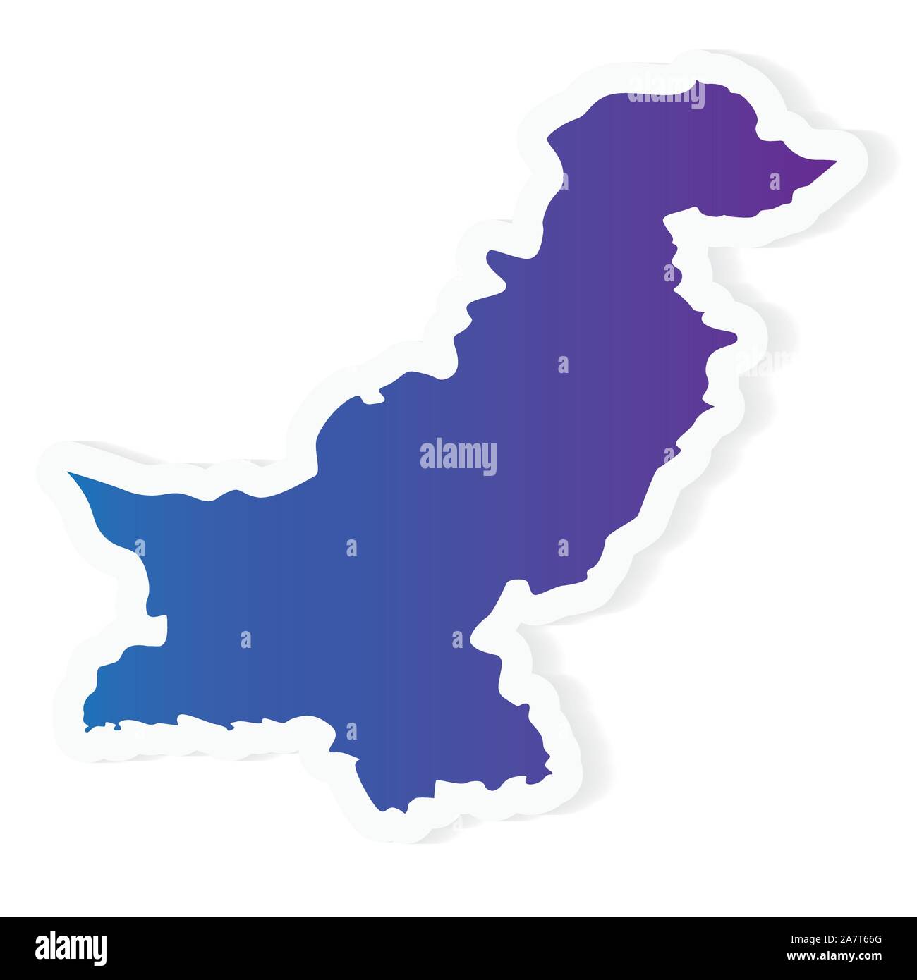 Pakistan map outline vector Cut Out Stock Images & Pictures - Alamy