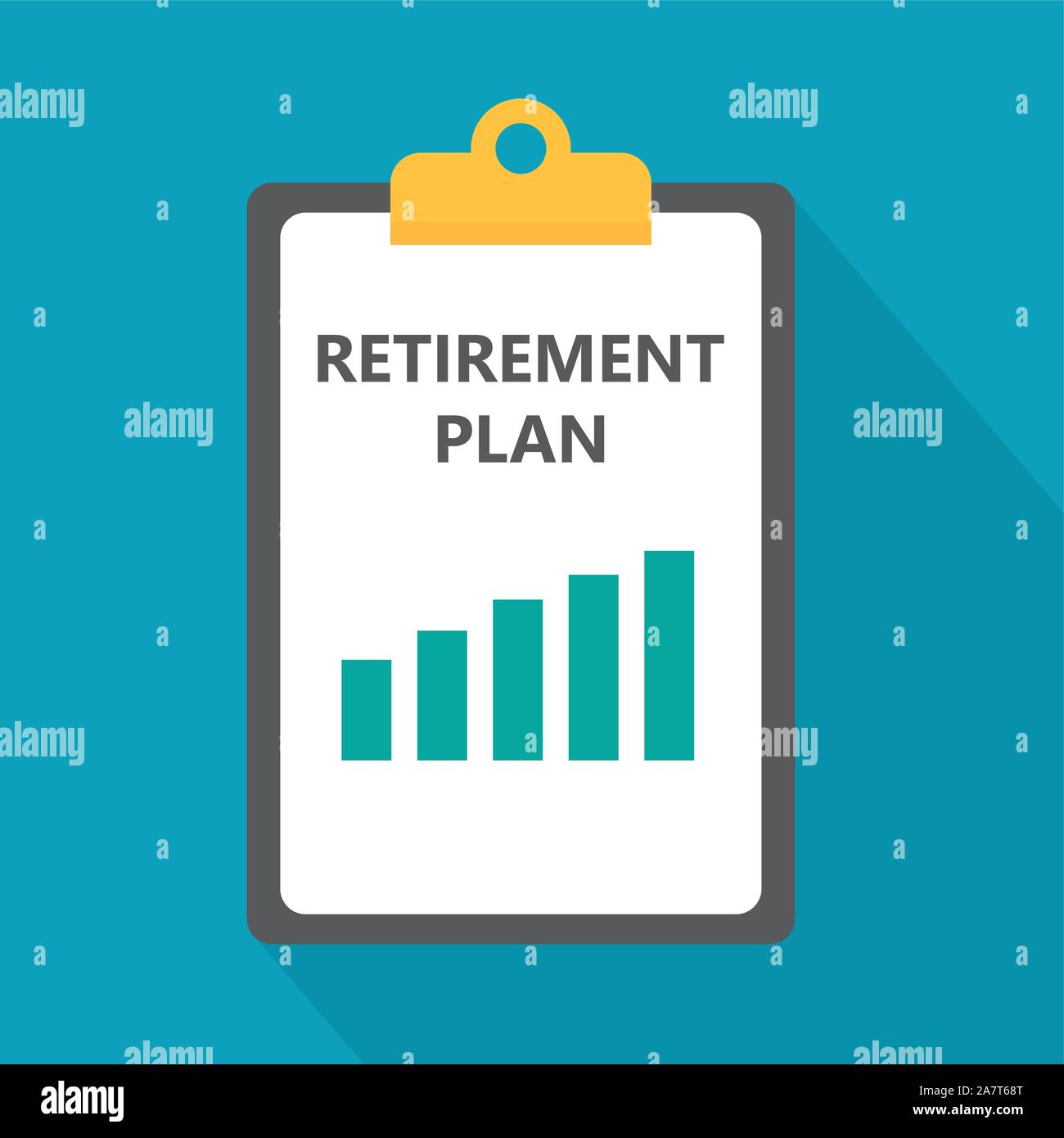 clipboard with retirement plan concept- vector illustration Stock ...