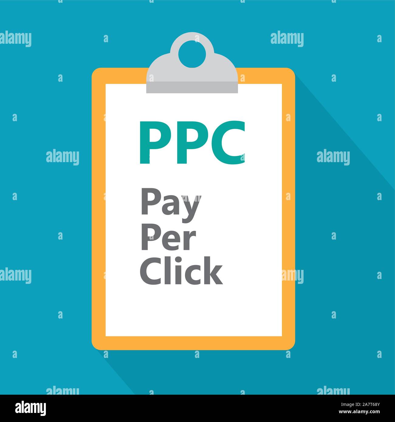 clipboard with PPC, Pay Per Click concept- vector illustration Stock ...